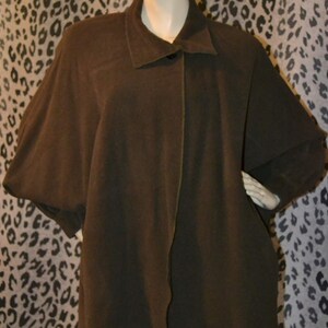 80's MERLE Wool Cape Jacket Swing Coat Olive Tailored M/L PONCHO ...