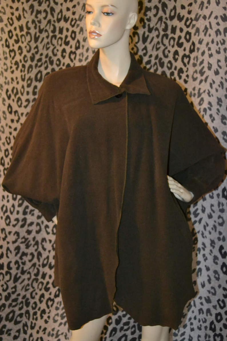 80's MERLE Wool Cape Jacket Swing Coat Olive Tailored M/L - Etsy