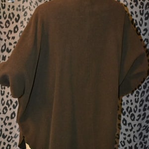 80's MERLE Wool Cape Jacket Swing Coat Olive Tailored M/L PONCHO ...