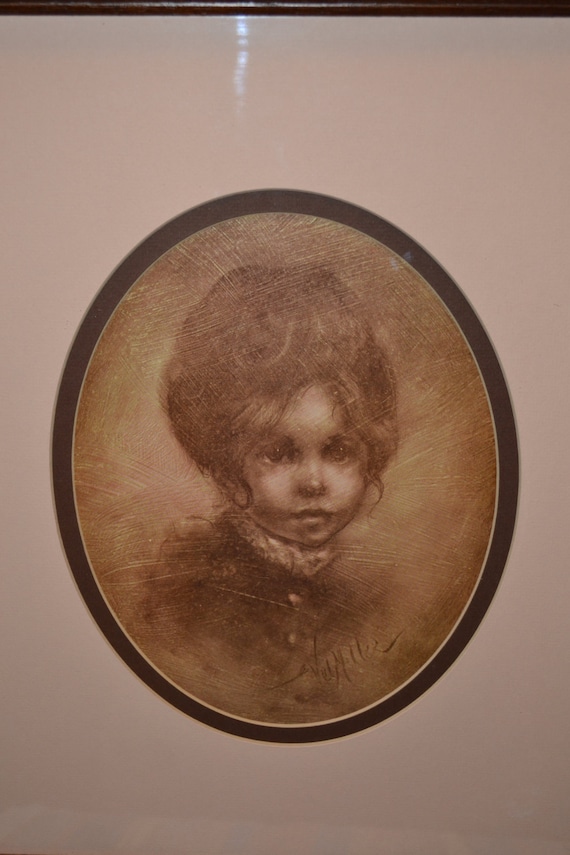 Vintage JENNY signed Vel Miller CAMEO 24x17 framed art print | Etsy