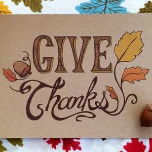 Thanksgiving Printable Decor, Thanksgiving Art Wall Art, Give Thanks ...