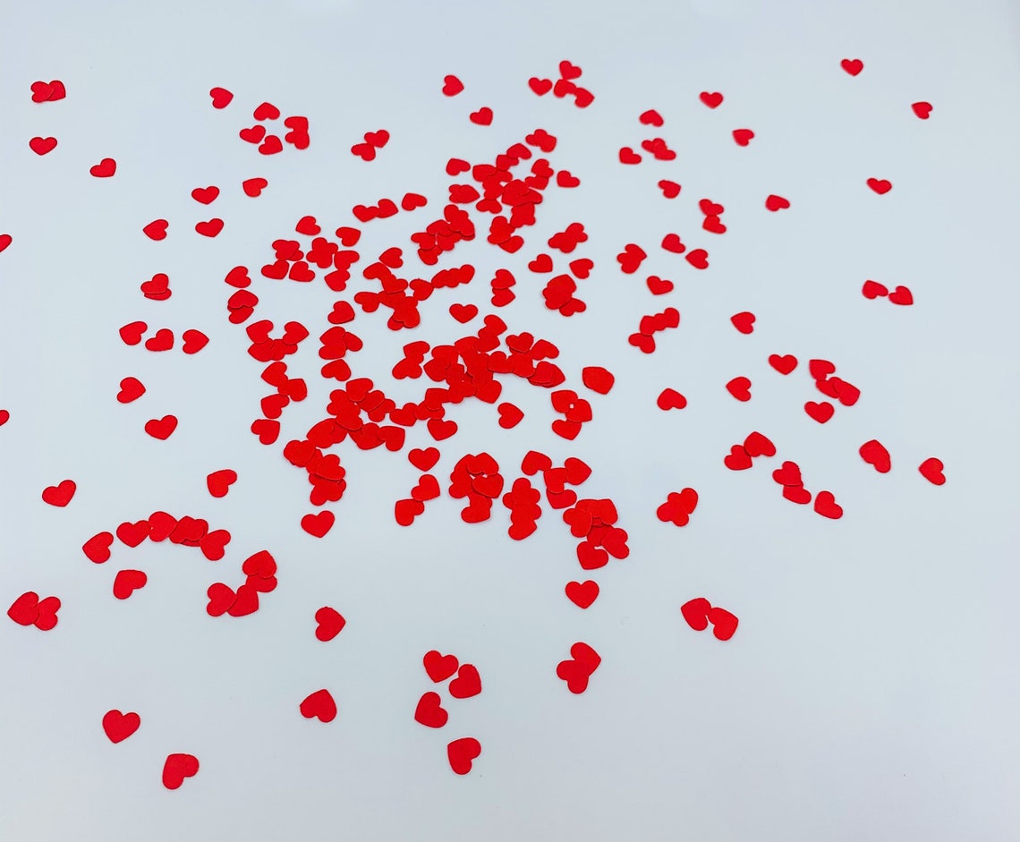 Mini Paper Heart Confetti Red Heart Confetti Valentines Day Wedding ...