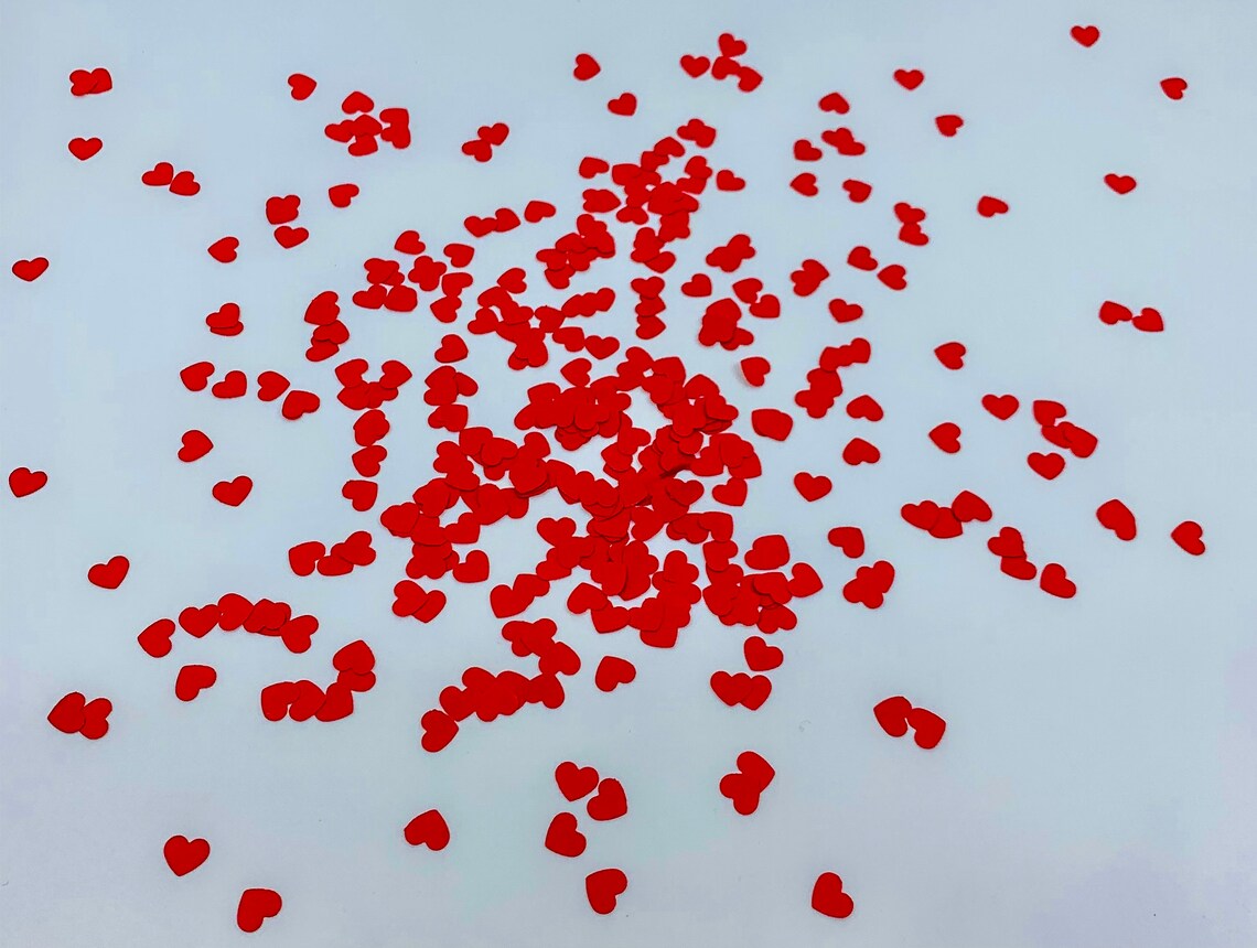 Mini Paper Heart Confetti Red Heart Confetti Valentines Day Wedding ...