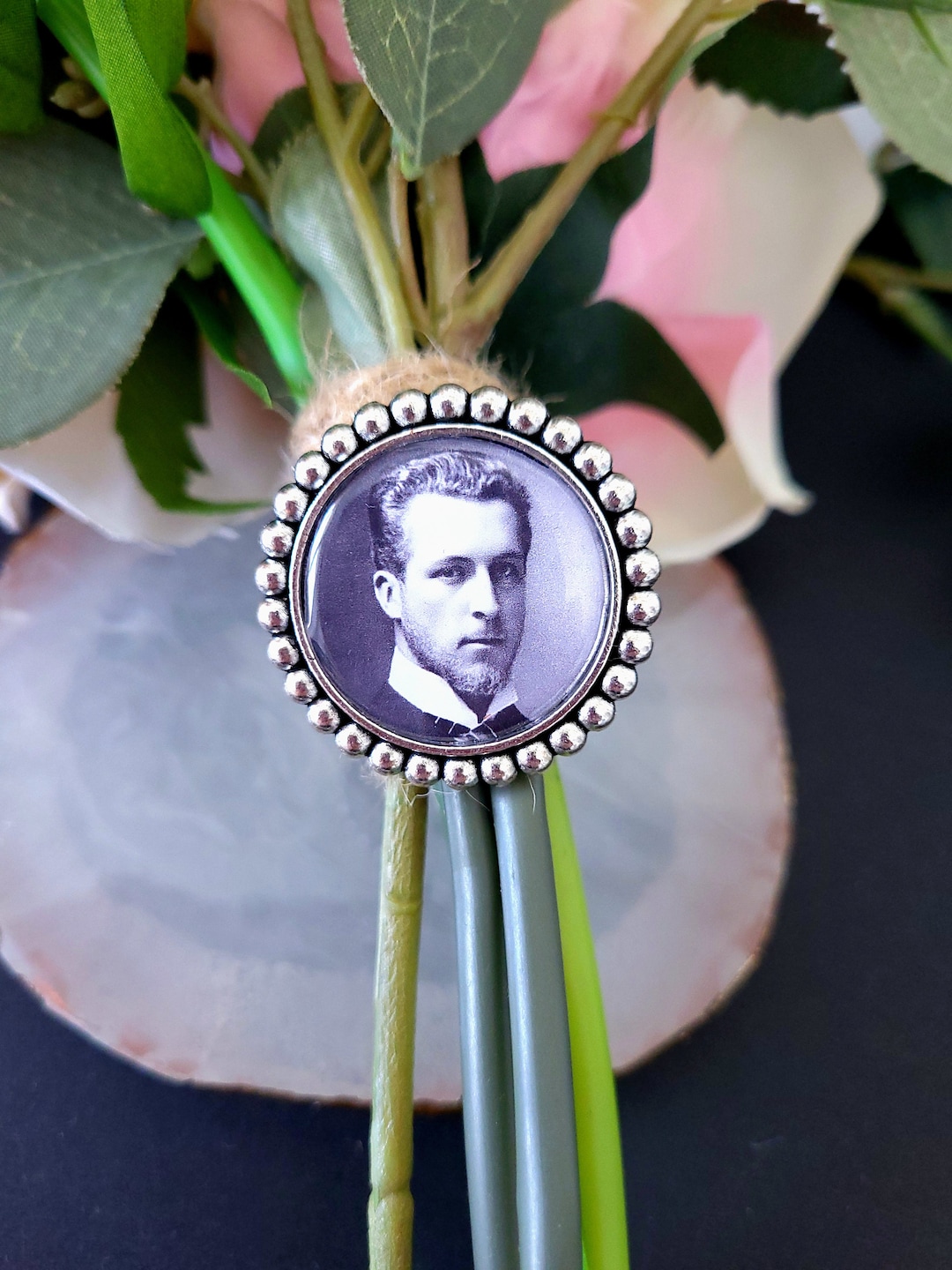 Boutonniere Photo Brooch Pin Personalised With Your 25MM Photo, Groom ...