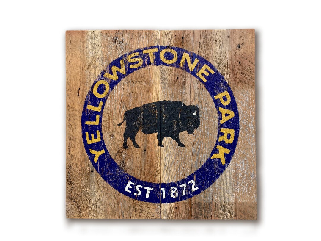 Yellowstone Bison Reclaimed Wood Sign: Custom Barnwood Art - Etsy