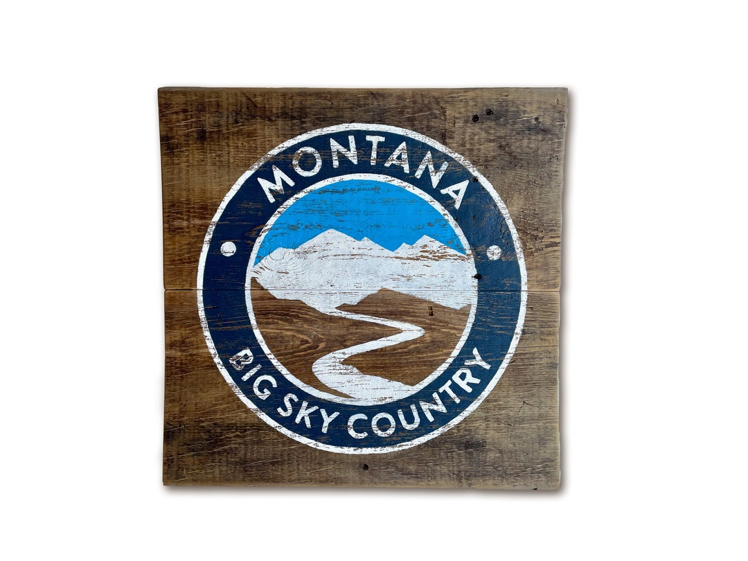 Montana Big Sky Country Wood Sign: Rustic Barnwood Wall Art - Etsy