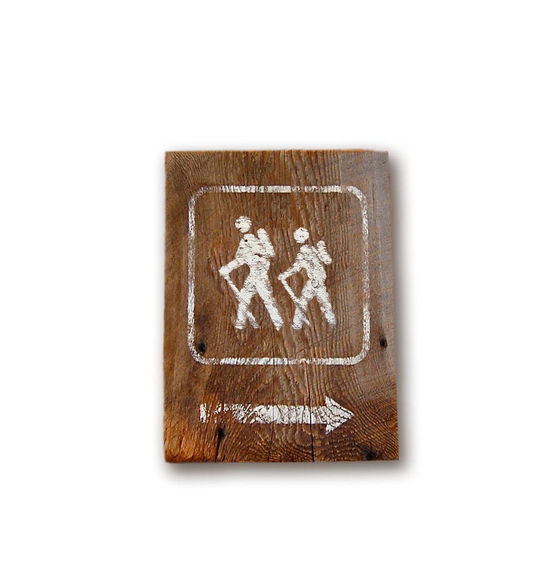 Hiker Sign, Hiking Sign, National Forest Sign, Montana Art, Reclaimed ...
