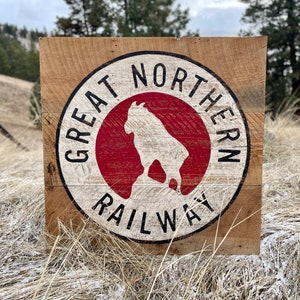 Great Northern Railway Sign, Reclaimed Wood Wall Art, Quality Custom ...