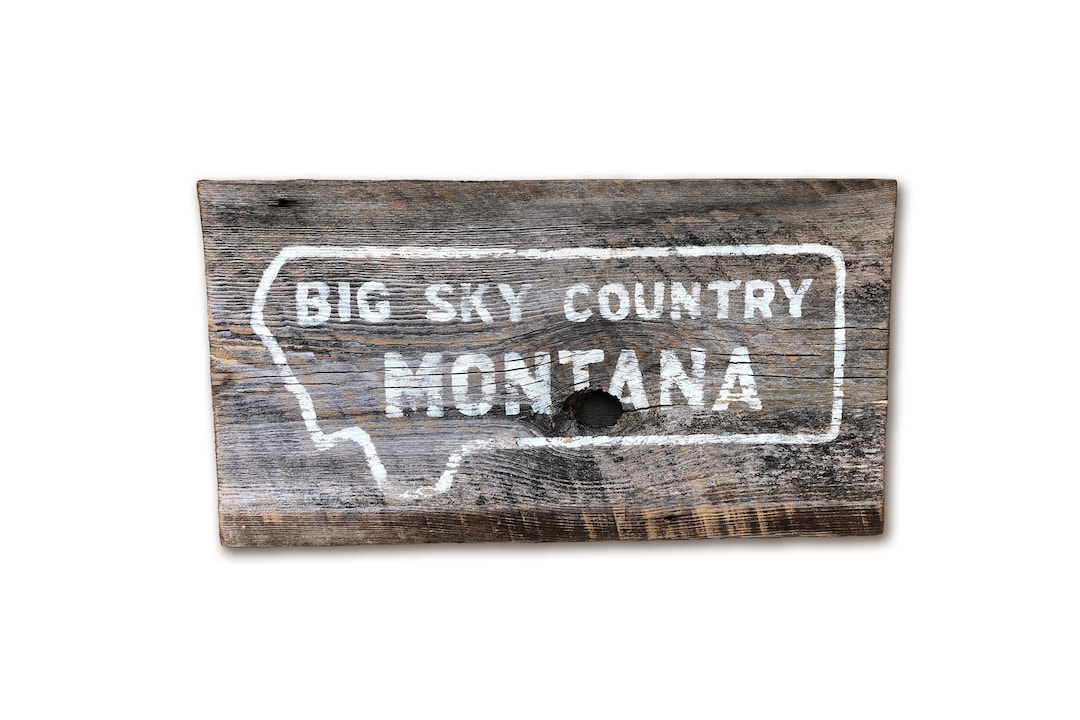 Montana Art, Montana Map, Montana Mud Flap, Big Sky Country, Barnwood ...