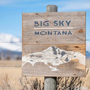 Montana Art, Yellowstone Park, Big Sky Resort, Barnwood Sign, Salvaged ...