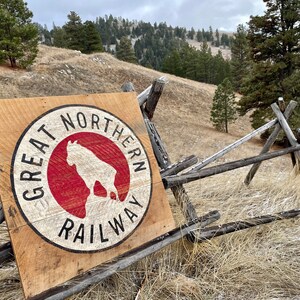 Great Northern Railway Sign, Reclaimed Wood Wall Art, Quality Custom ...