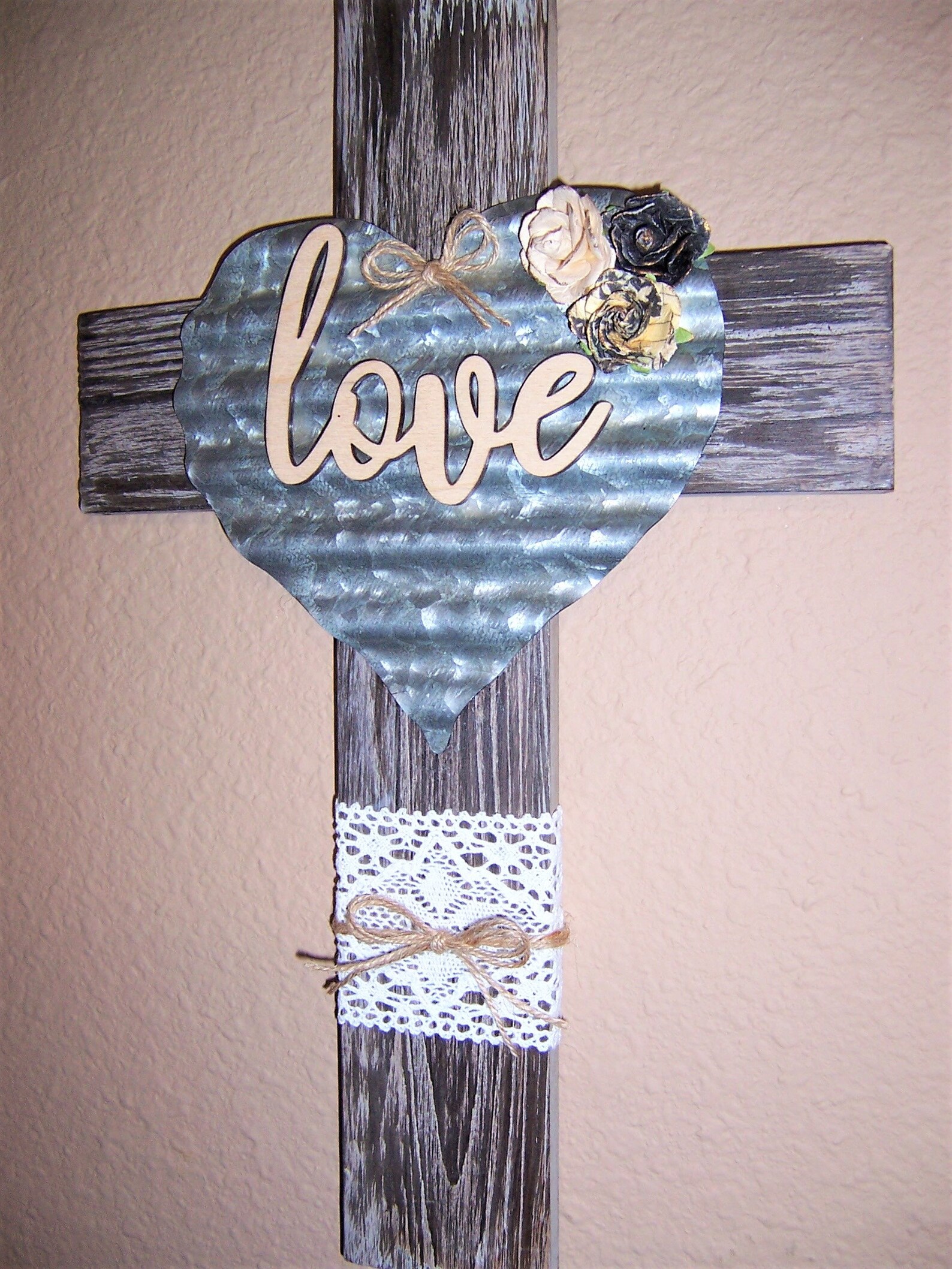 Wooden Love Cross - Etsy