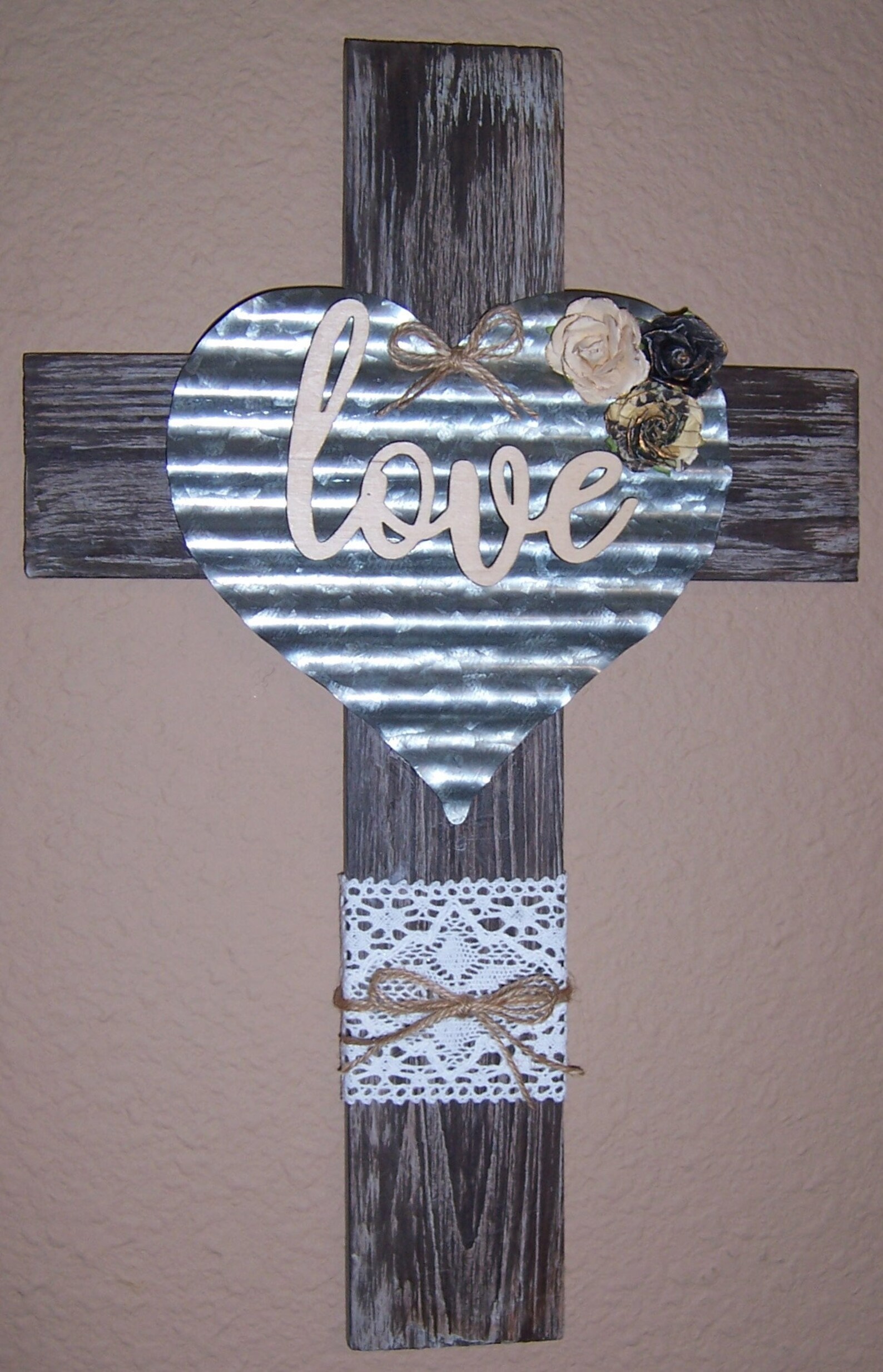 Wooden Love Cross - Etsy