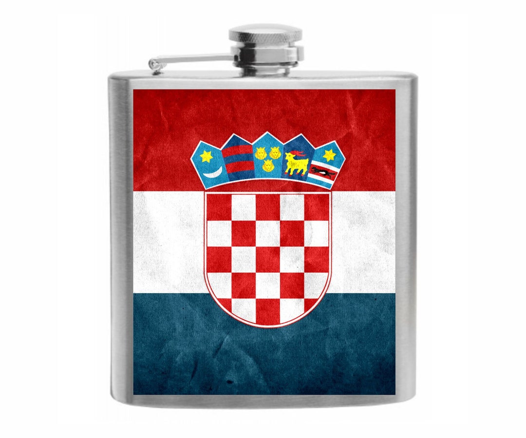 Croatia Flag Stainless Steel Hip Flask 6oz Gift, Hip Flask, Croatia ...