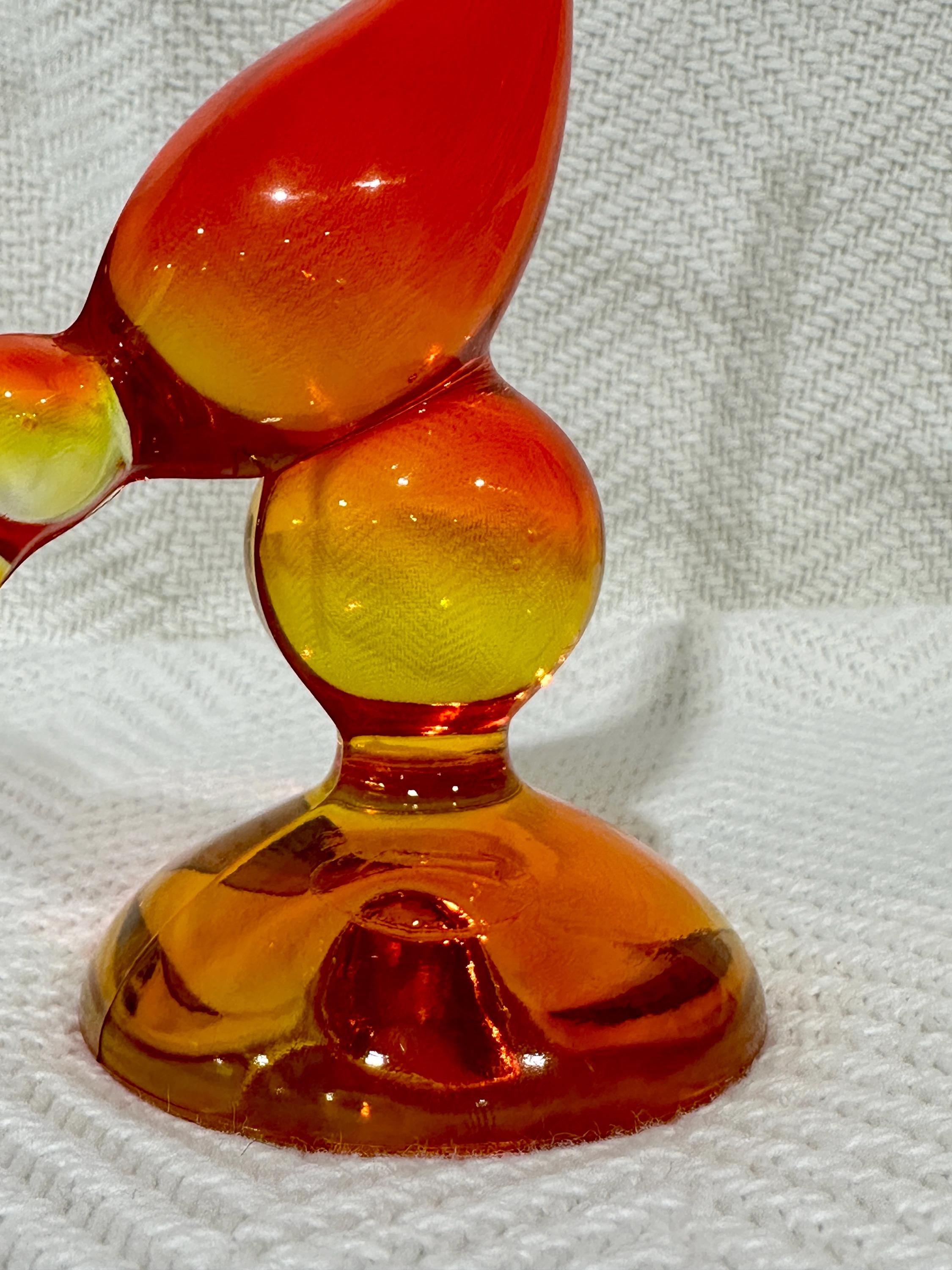Vintage 10 Persimmon amberina Viking Glass Bird - Etsy