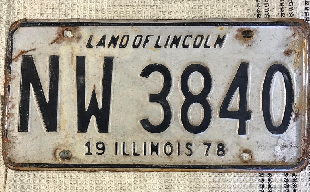 1978 Illinois "land of Lincoln" License Plate - Etsy