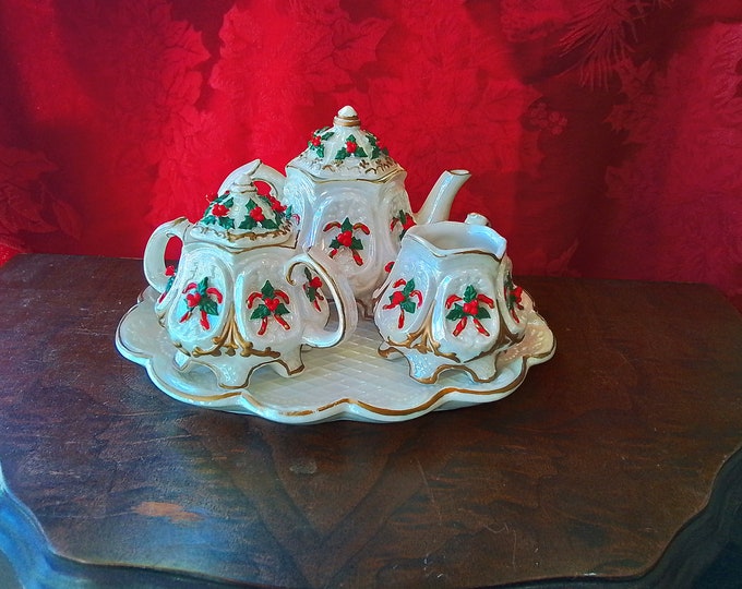 Vintage Cracker Barrel Hand Painted Mini 6 Piece Tea Set - Etsy