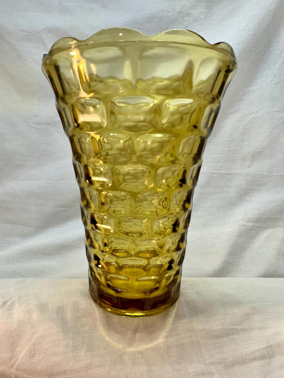 Vintage Federal Colonial Amber Glass Vase - Etsy