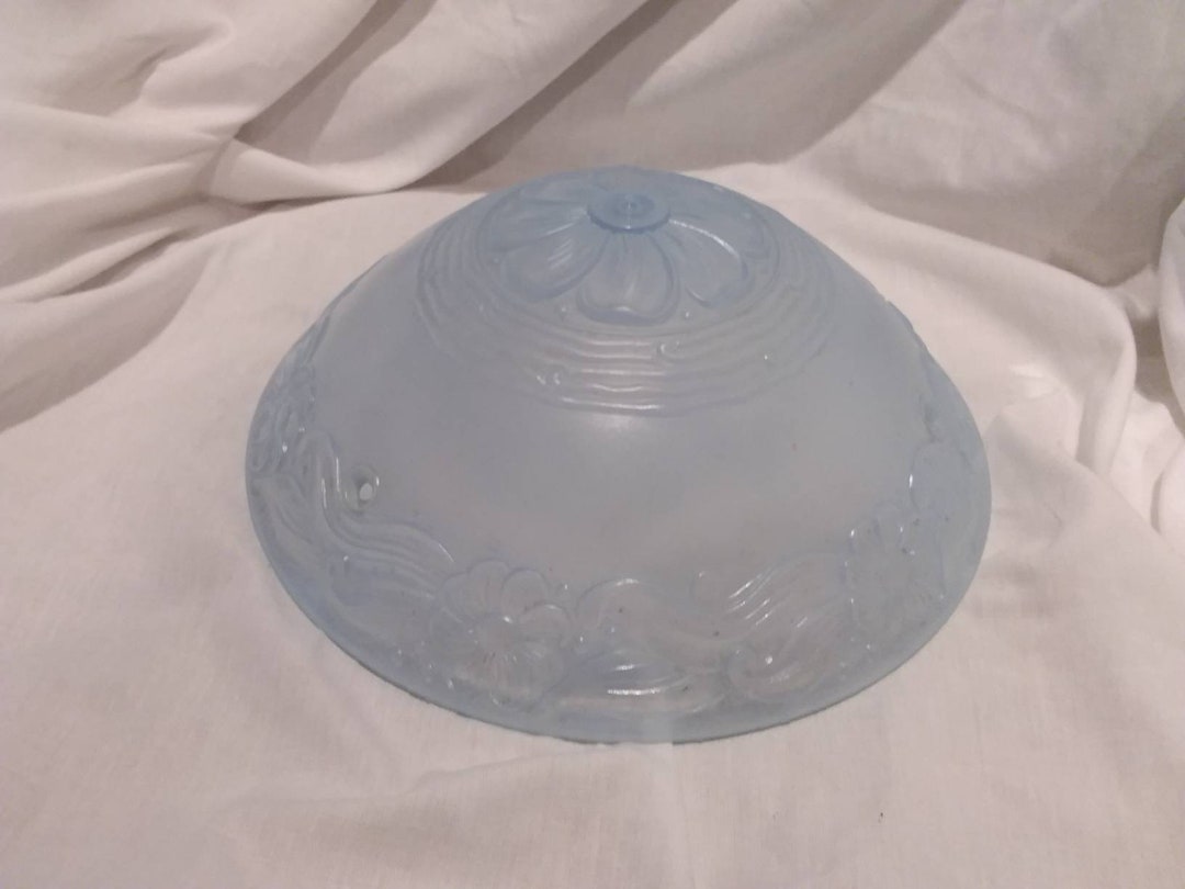 Vintage Light Blue Glass Light Shade - Etsy