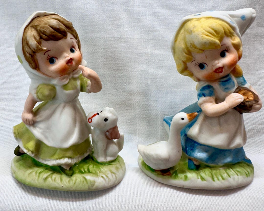 Set of 2 Vintage Homco Little Girl Figurines 3.5” Tall - Etsy