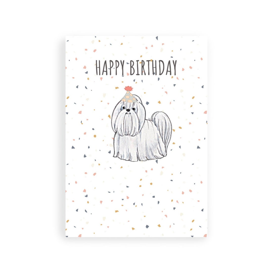 Maltese Birthday Card // Maltese Dog - Etsy