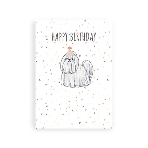Maltese Birthday Card // Maltese Dog - Etsy UK