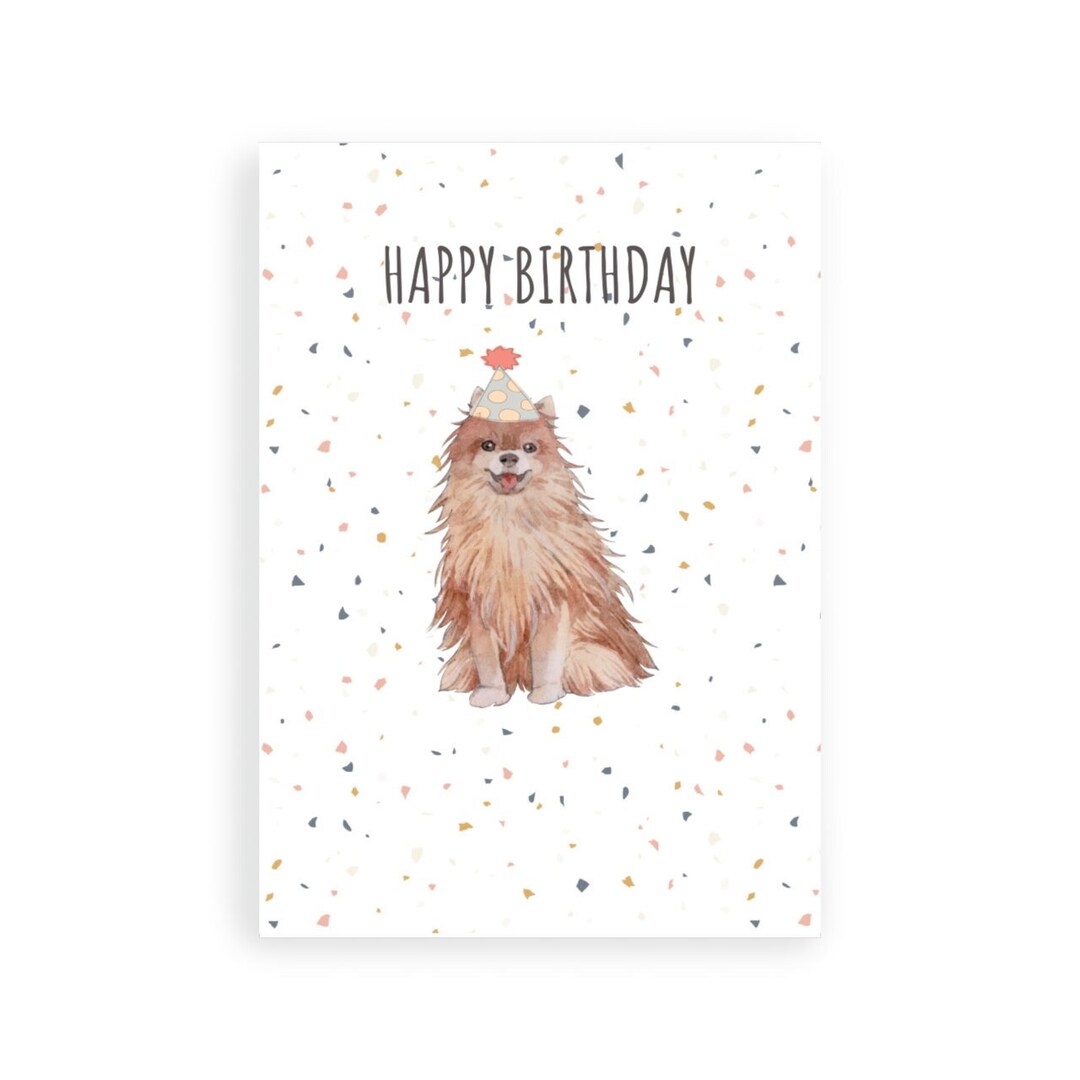 Pomeranian Birthday Card // Pomeranian - Etsy