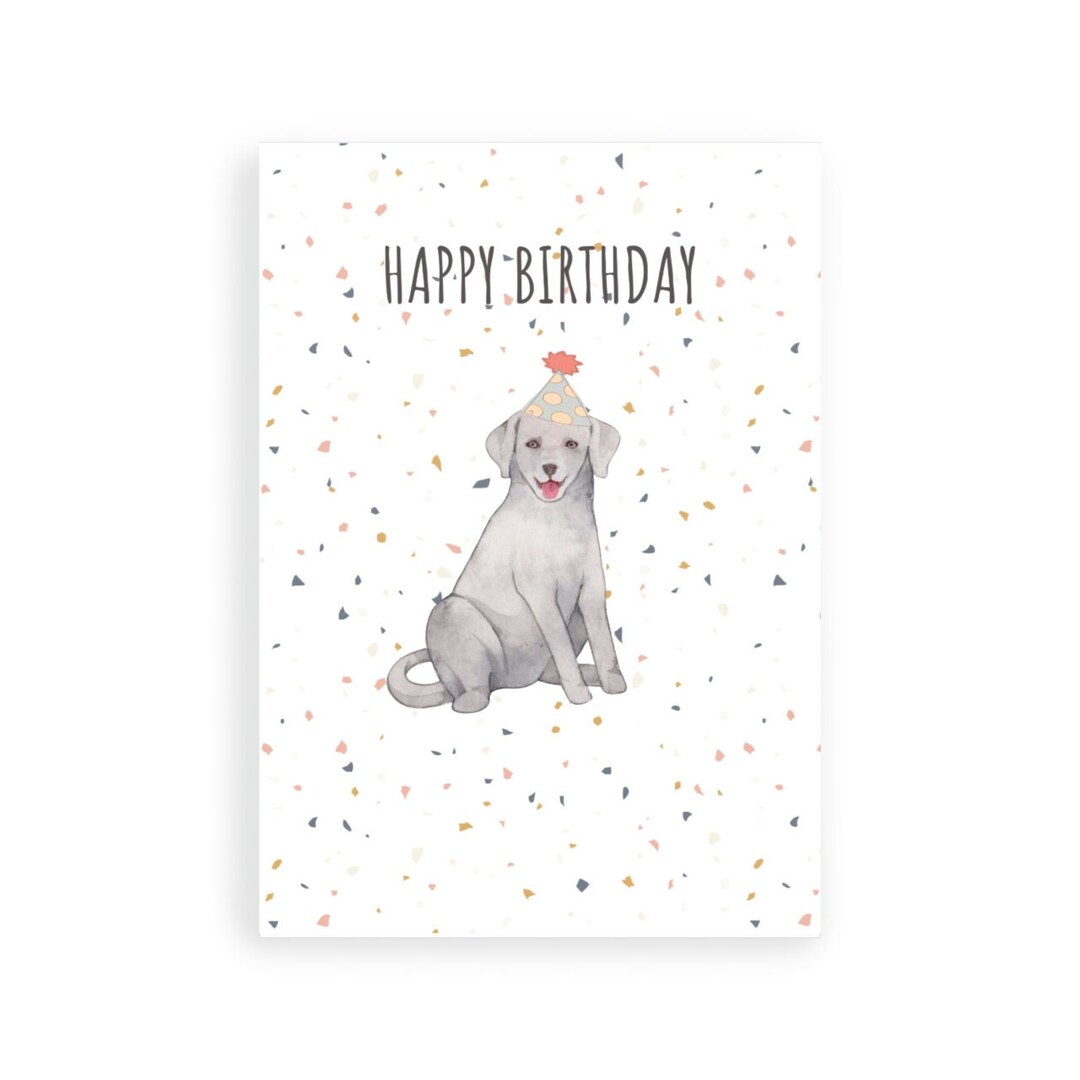 Labrador Retriever Birthday Card // Dog Card // Retriever Birthday ...
