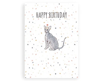 Sphynx Cat Birthday Card - Etsy