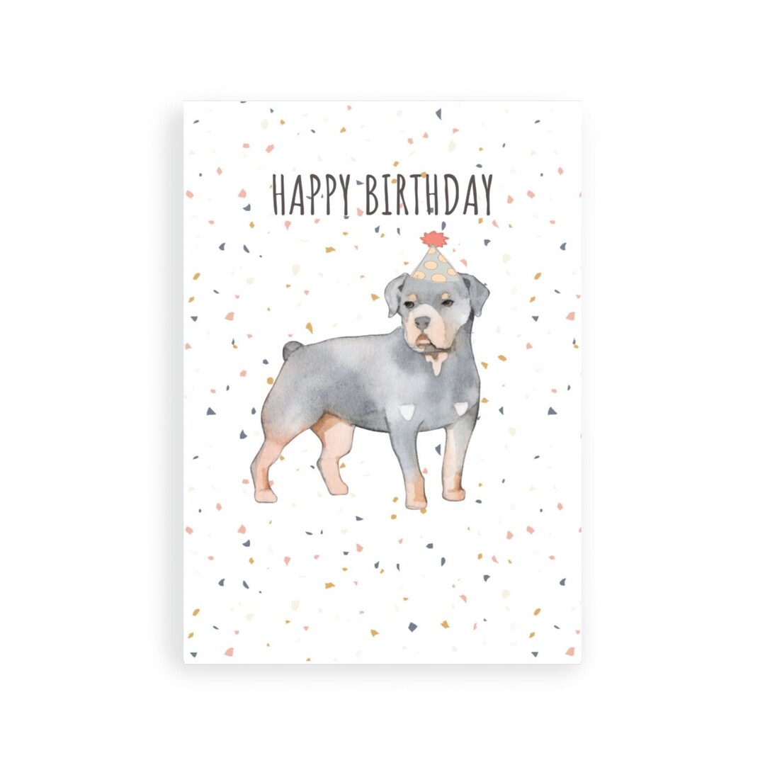 Rottweiler Birthday Card // Rottweiler Birthday - Etsy