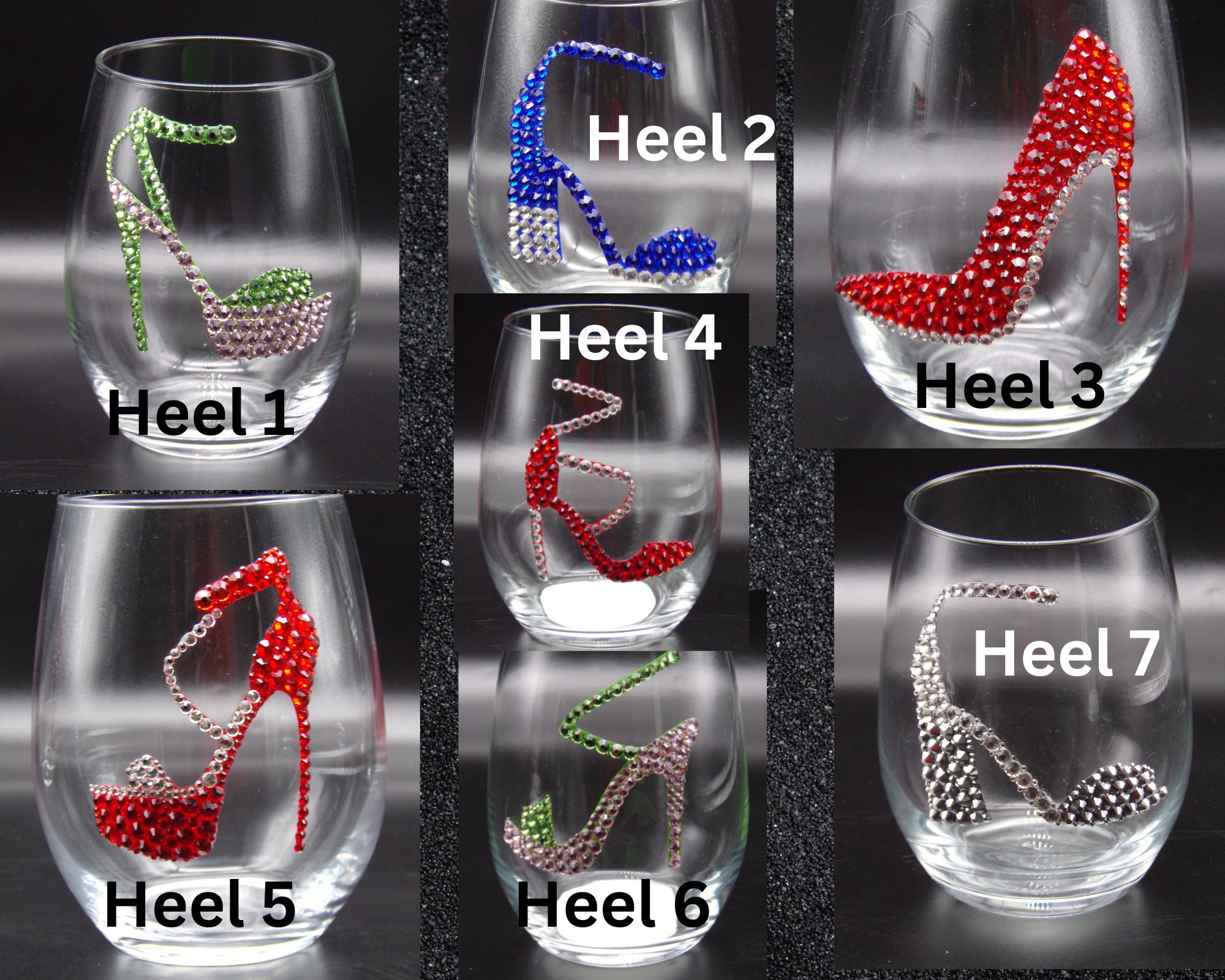 Rhinestone High Heel Shoe Stemless Wine Glass Blinged Shoe - Etsy