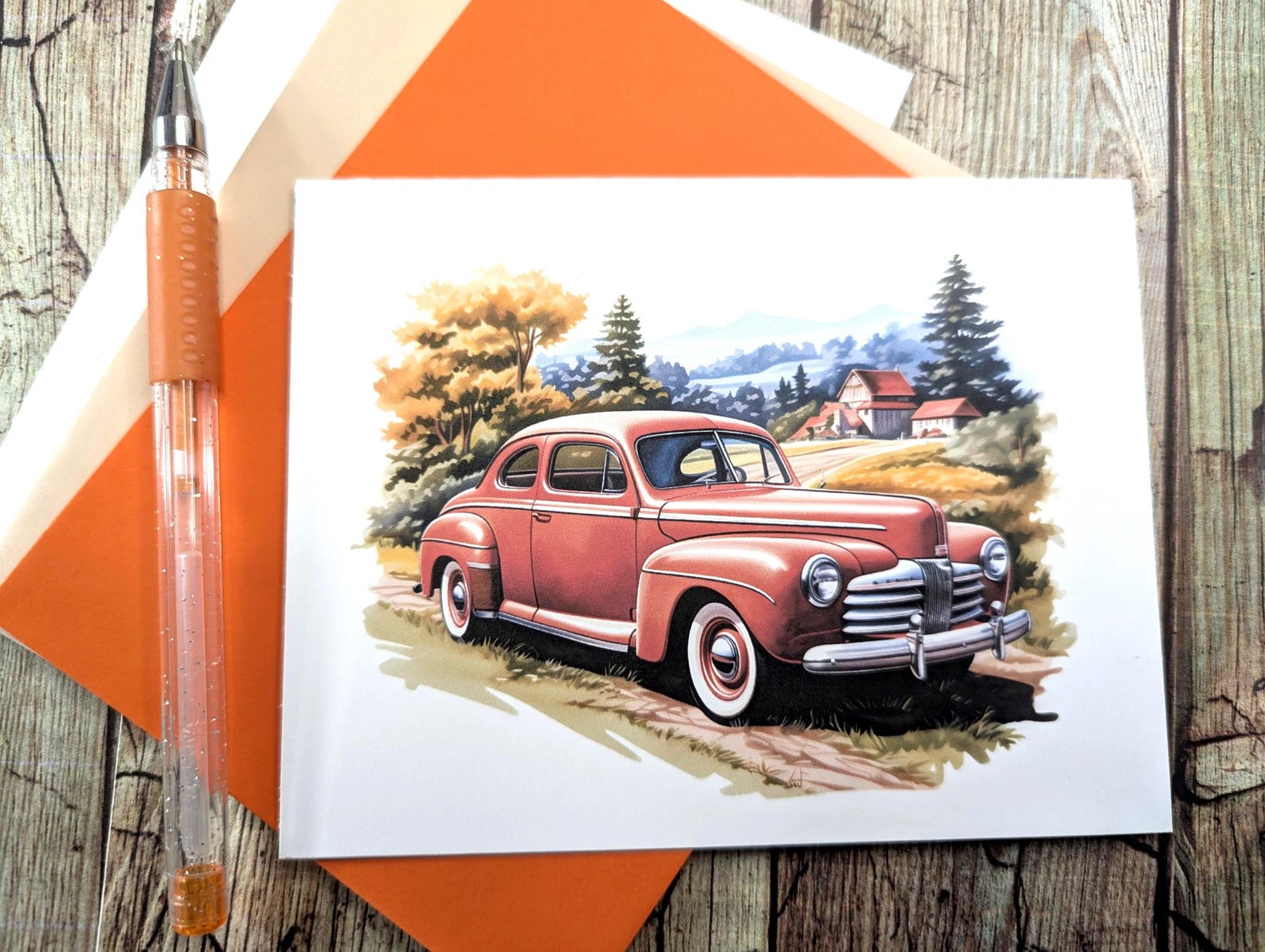 Classic Car Cards - Retro Greeting Cards - Classic Car Art - Retro Car ...