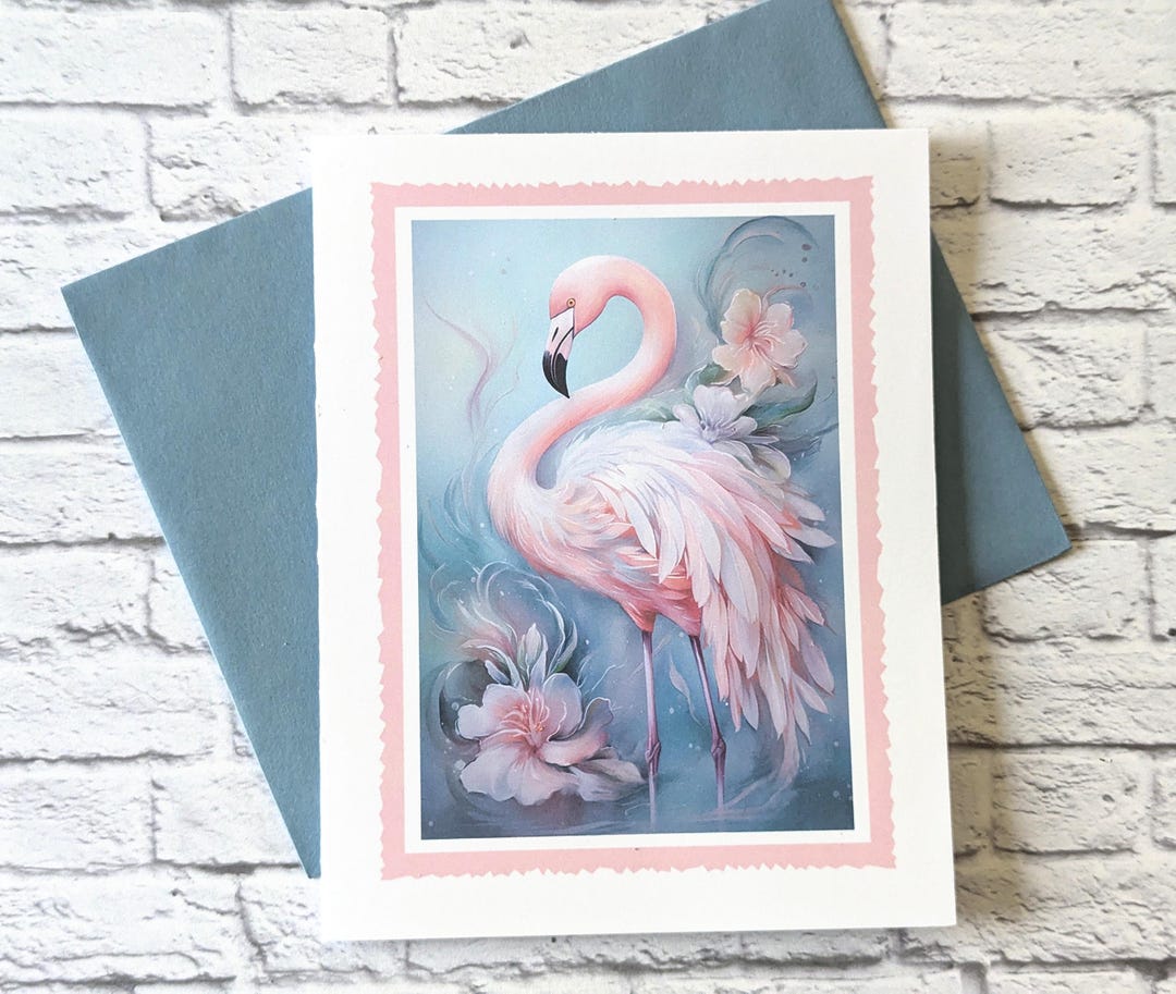 Flamingo Note Cards - Flamingo Vintage - Flamingo Art Vintage - Girl ...