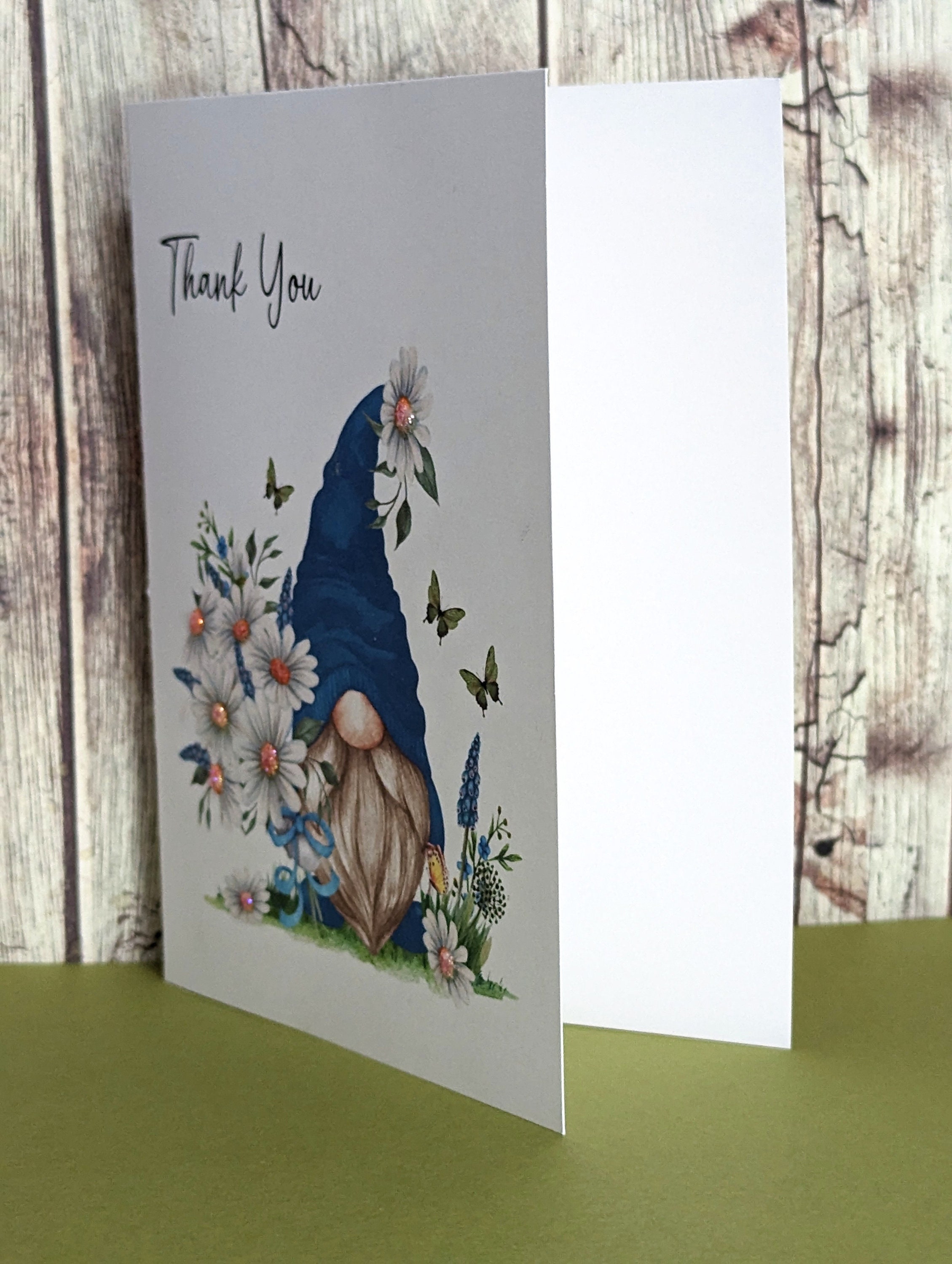 Gnome Thank You Card, Handmade Thank You Card, Gnomes, Gnome Note Card ...