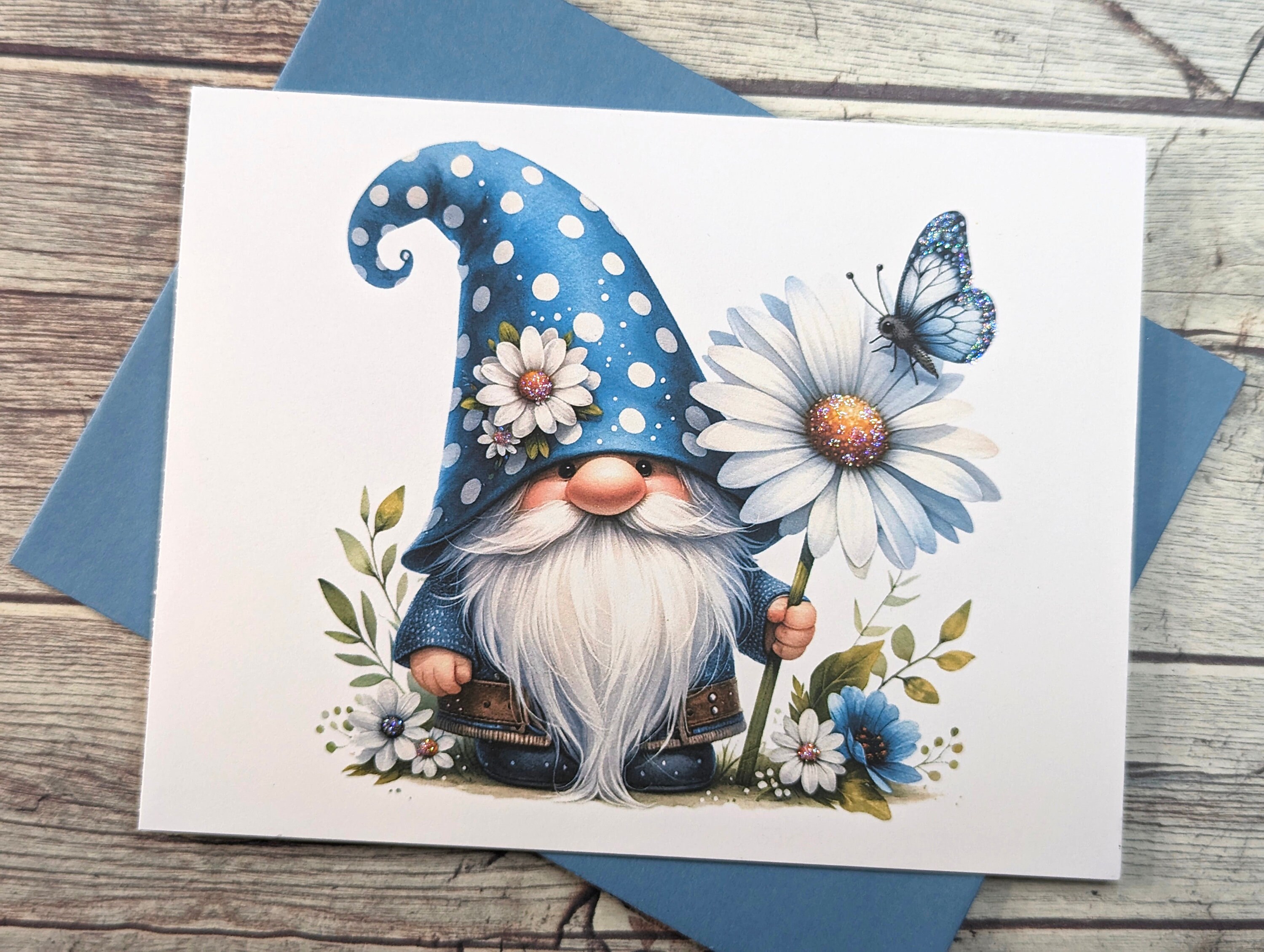 Gnome Spring Greeting Card - Spring Gnome - Daisy Card - Garden Gnome ...
