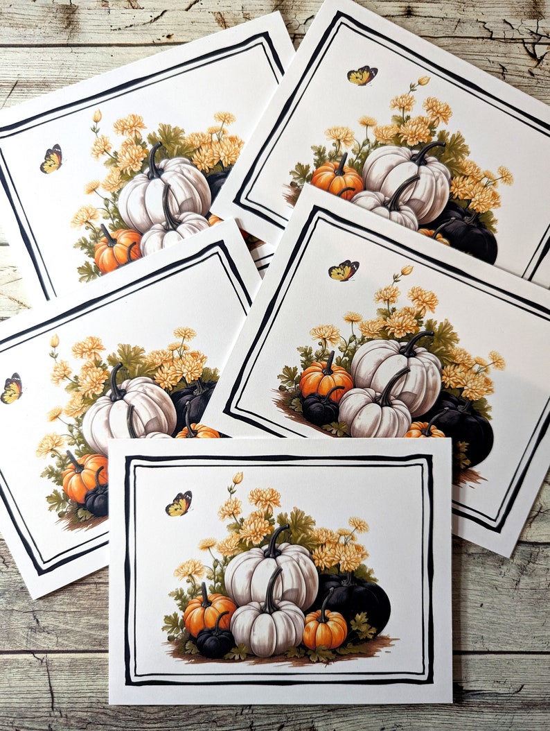 Pumpkin Greeting Card, Thanksgiving Card, Autumn Pumpkins, Fall ...