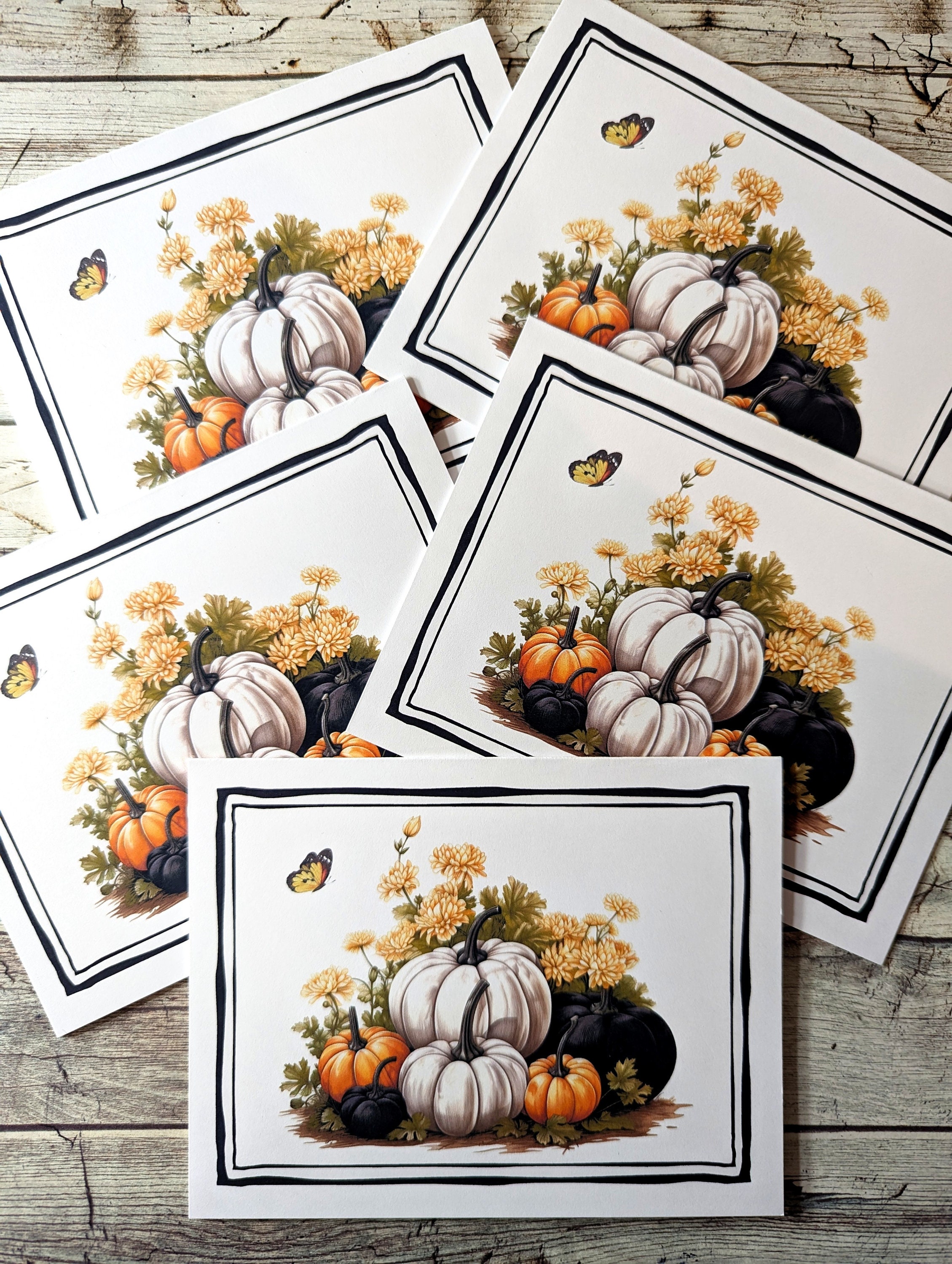 Pumpkin Greeting Card, Thanksgiving Card, Autumn Pumpkins, Fall ...