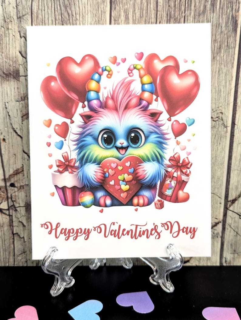 Monster & Dinosaur Valentine's Cards for Kids – Set of 6 - Etsy