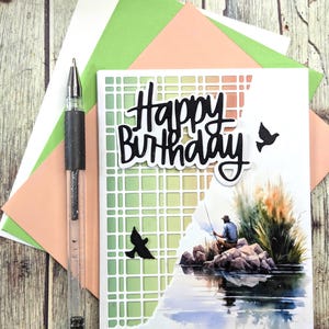 Fishing Birthday Card Kit: 3D Handmade Card, Masculine Design - Etsy