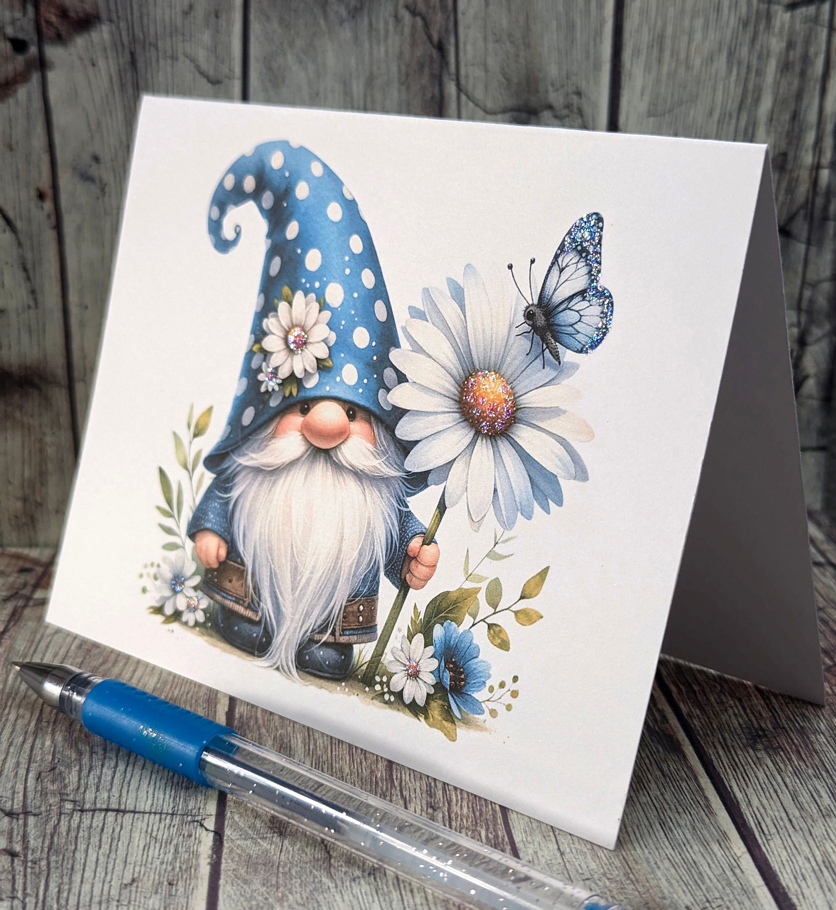 Gnome Spring Greeting Card - Spring Gnome - Daisy Card - Garden Gnome ...