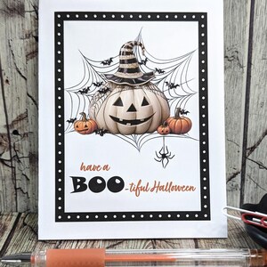 Halloween Notecards - Pumpkin Note Card - Happy Halloween Note Cards ...