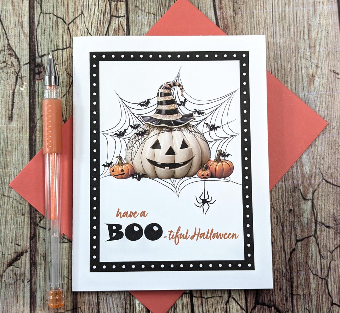 Halloween Notecards - Pumpkin Note Card - Happy Halloween Note Cards ...
