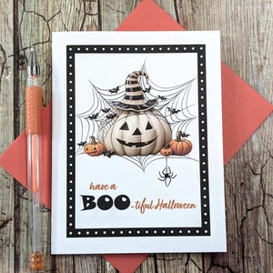 Halloween Notecards - Pumpkin Note Card - Happy Halloween Note Cards ...