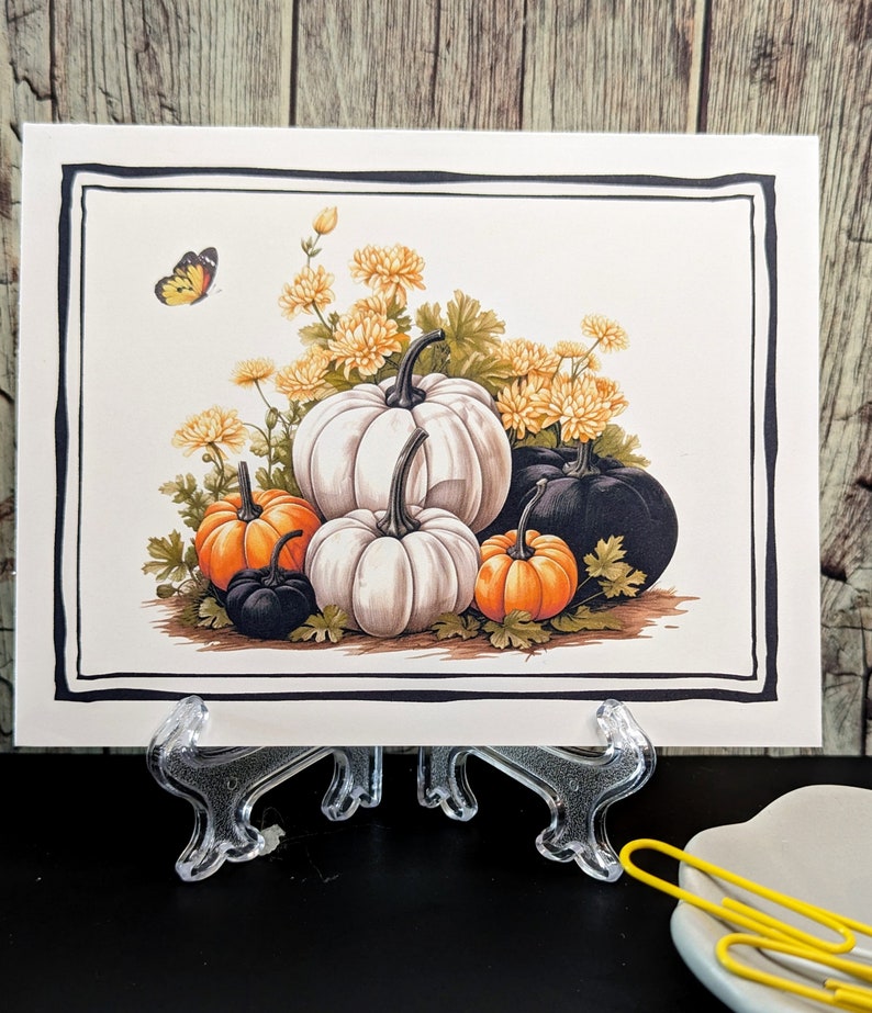 Pumpkin Greeting Card, Thanksgiving Card, Autumn Pumpkins, Fall ...