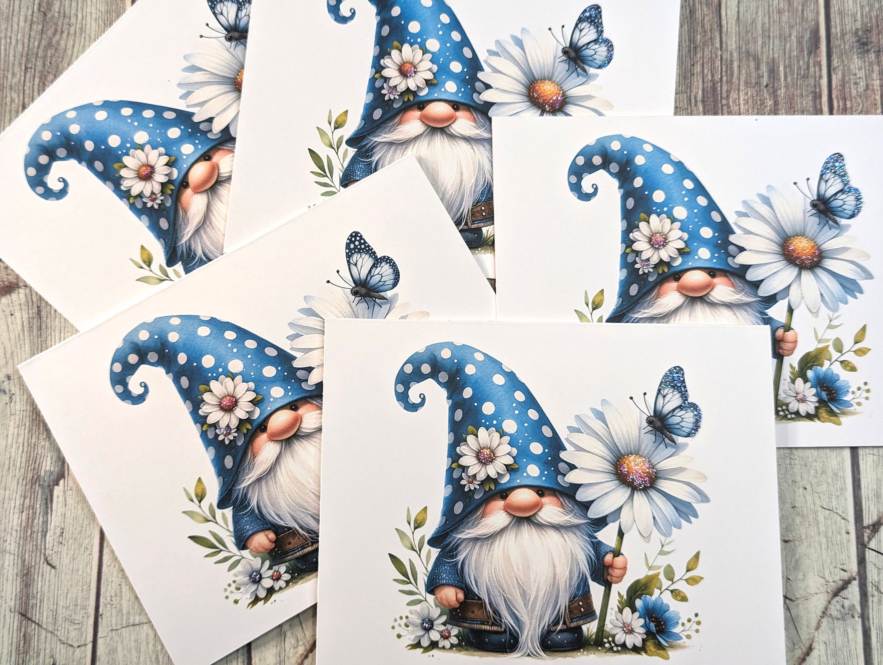 Gnome Spring Greeting Card Spring Gnome Daisy Card Garden Gnome ...