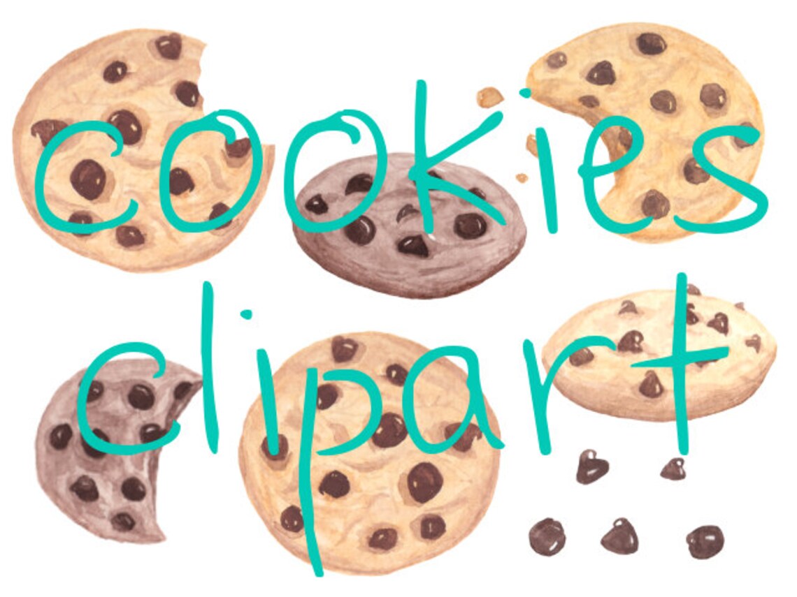 Cookies Watercolor Clip Arts Digital Files Baby Shower Birthday Party ...