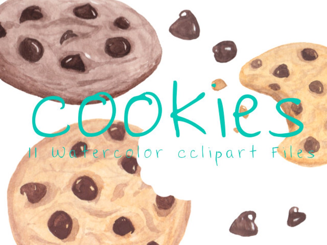 Cookies Watercolor Clip Arts Digital Files Baby Shower Birthday Party ...