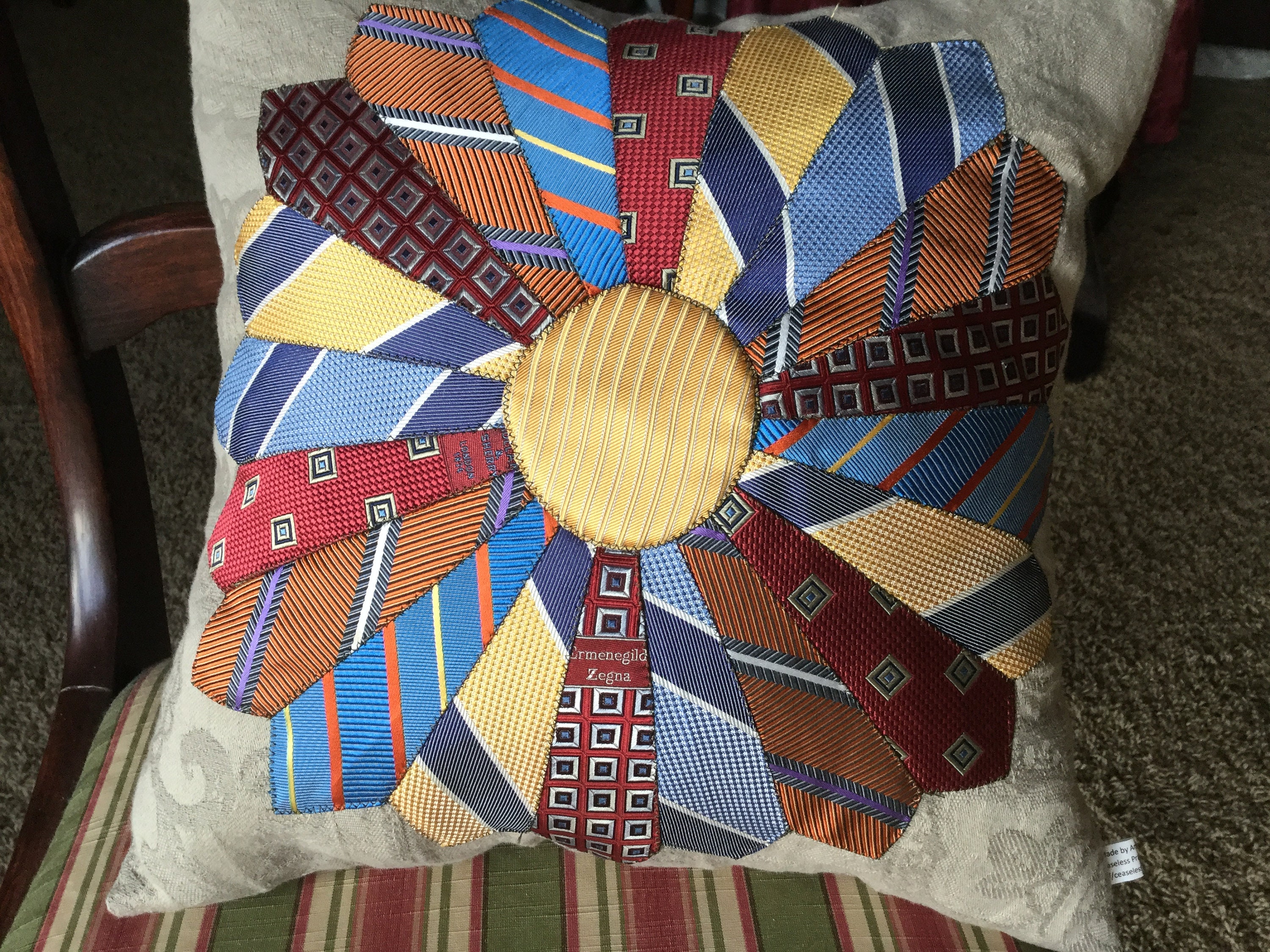 Custom Tie Pillow Sham, Memory Keepsake, Masculine Home Decor - Etsy