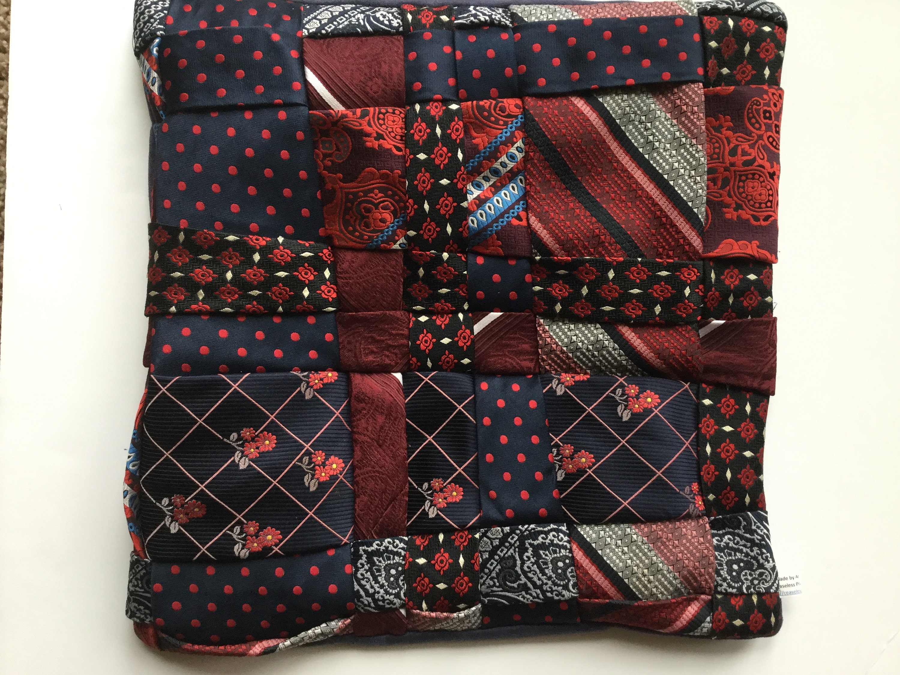 Custom Woven Necktie Pillow Sham, Keepsake Memory Gift - Etsy