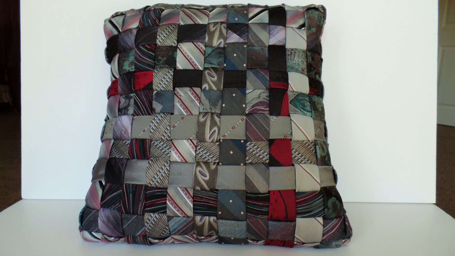 Custom Decorative Woven Necktie Pillow, 14" or 16" or Your Choice - Etsy